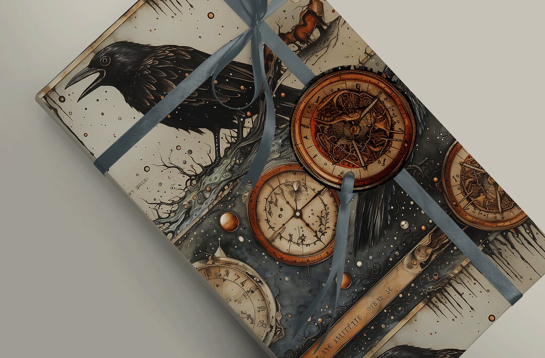 Elegant and Magical Mystic Raven Luxury Wrapping Paper, Mythology ...