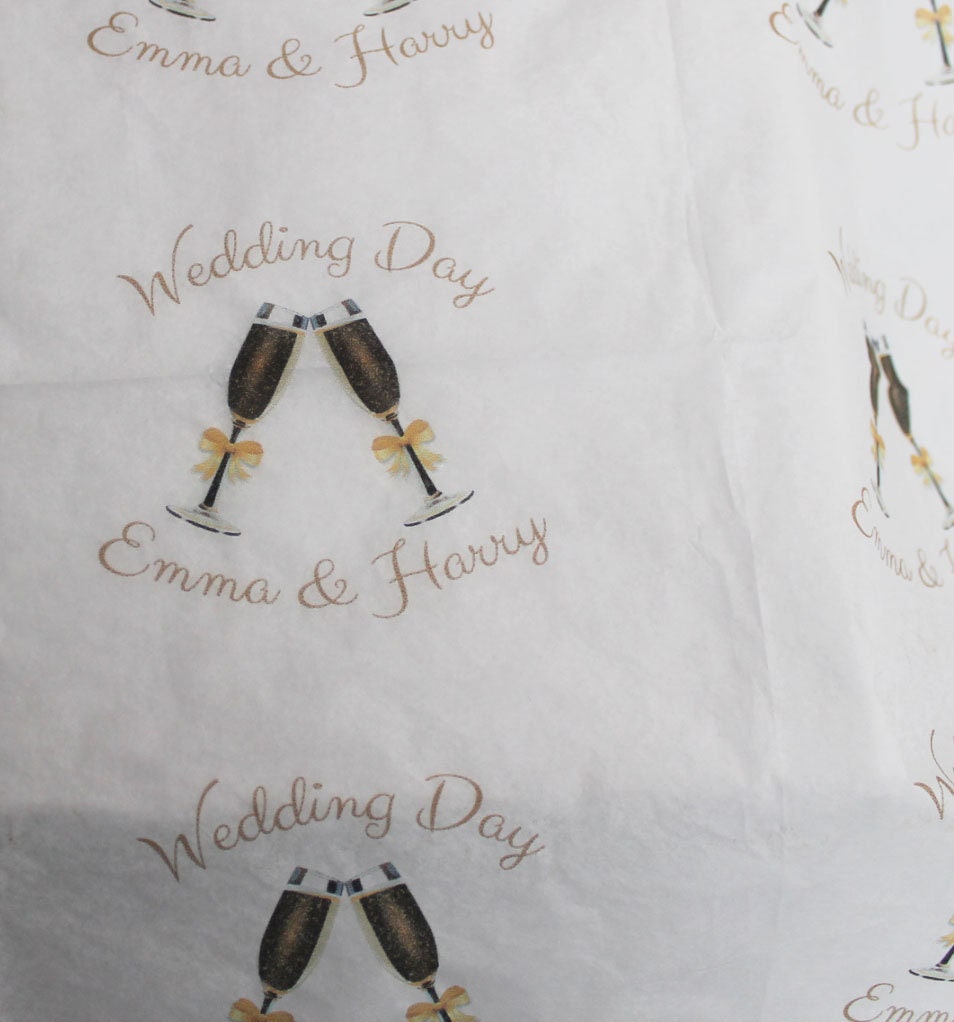 Custom Printed Wedding Tissue Wrapping Paper, Your Logo, Name or ...