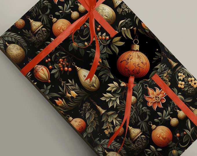 Classy Christmas Wrapping Paper Red Striped Holiday Gift Wrap ...