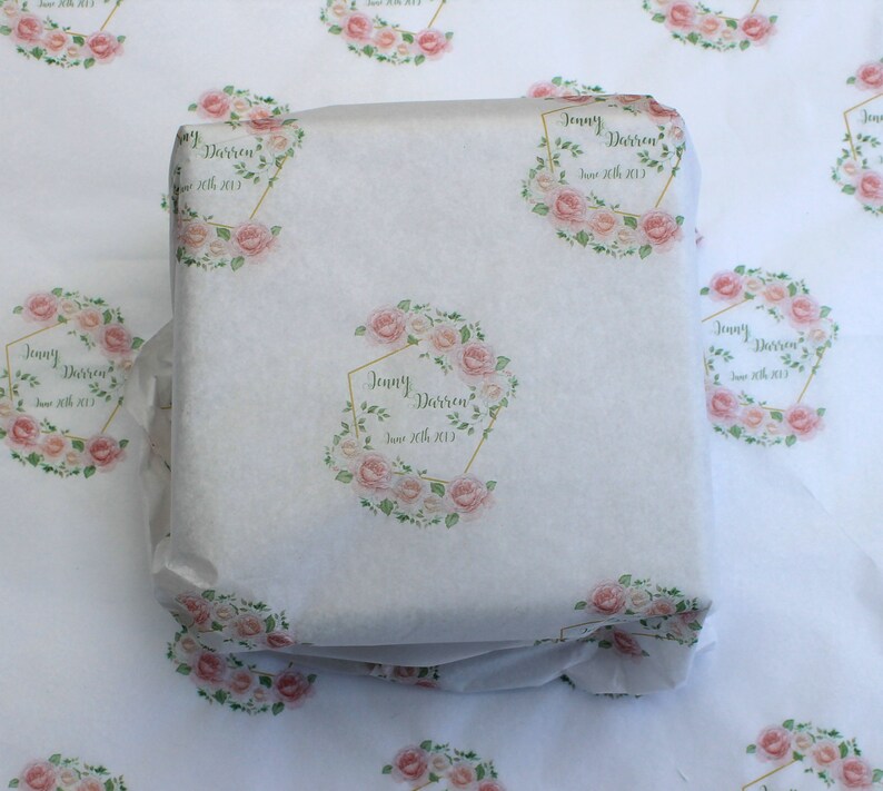 Custom Tissue Paper Printing Low Minimum 5 Sheets Short Run. Wedding ...