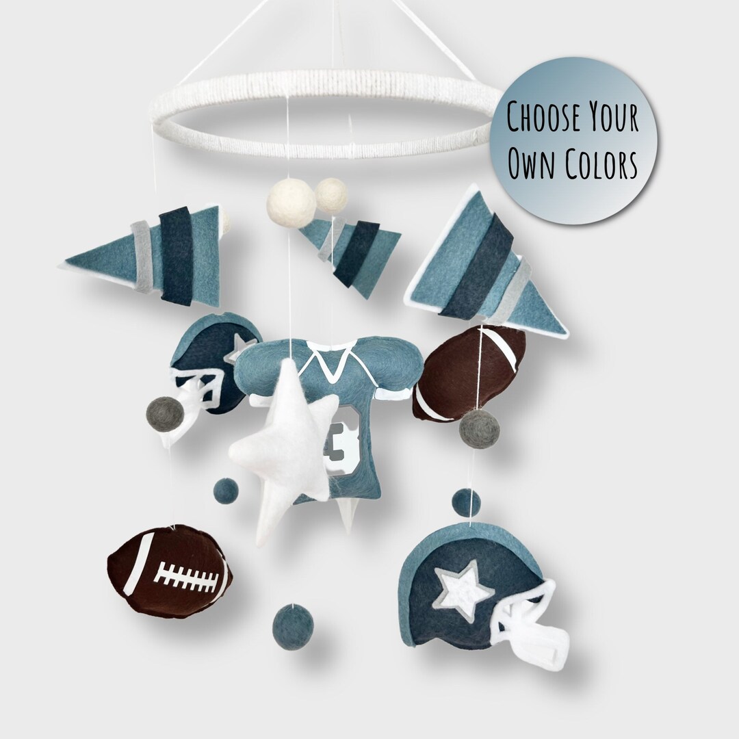 Football Baby Mobile | Sports Team Nursery Decor | Boy Nursery Decor ...