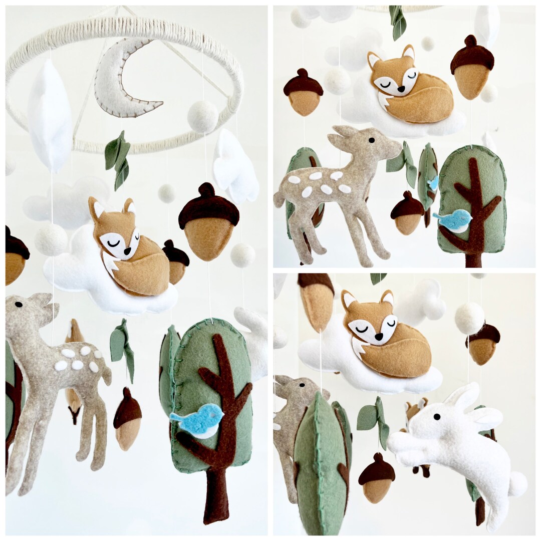 Woodland Animal Baby Mobile | Forrest Baby Mobile | Mobile With Trees ...