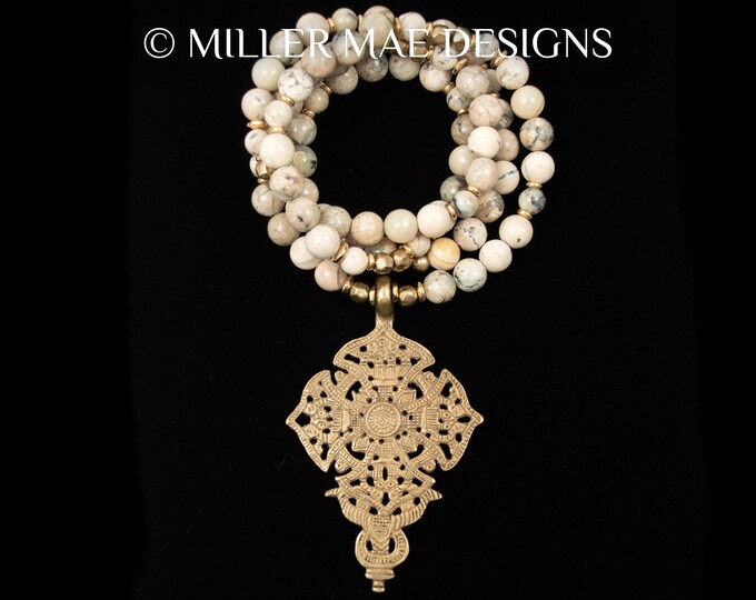 Ethiopian Cross Pendant Necklace African Opal Cross Necklace - Etsy