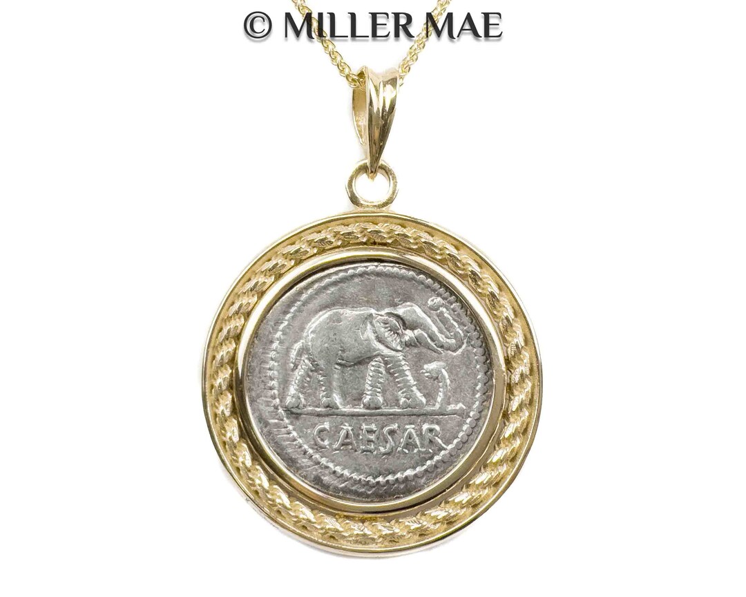 JULIUS CAESAR 49-48 B.C. Ancient Roman Republic Coin Pendant Necklace ...