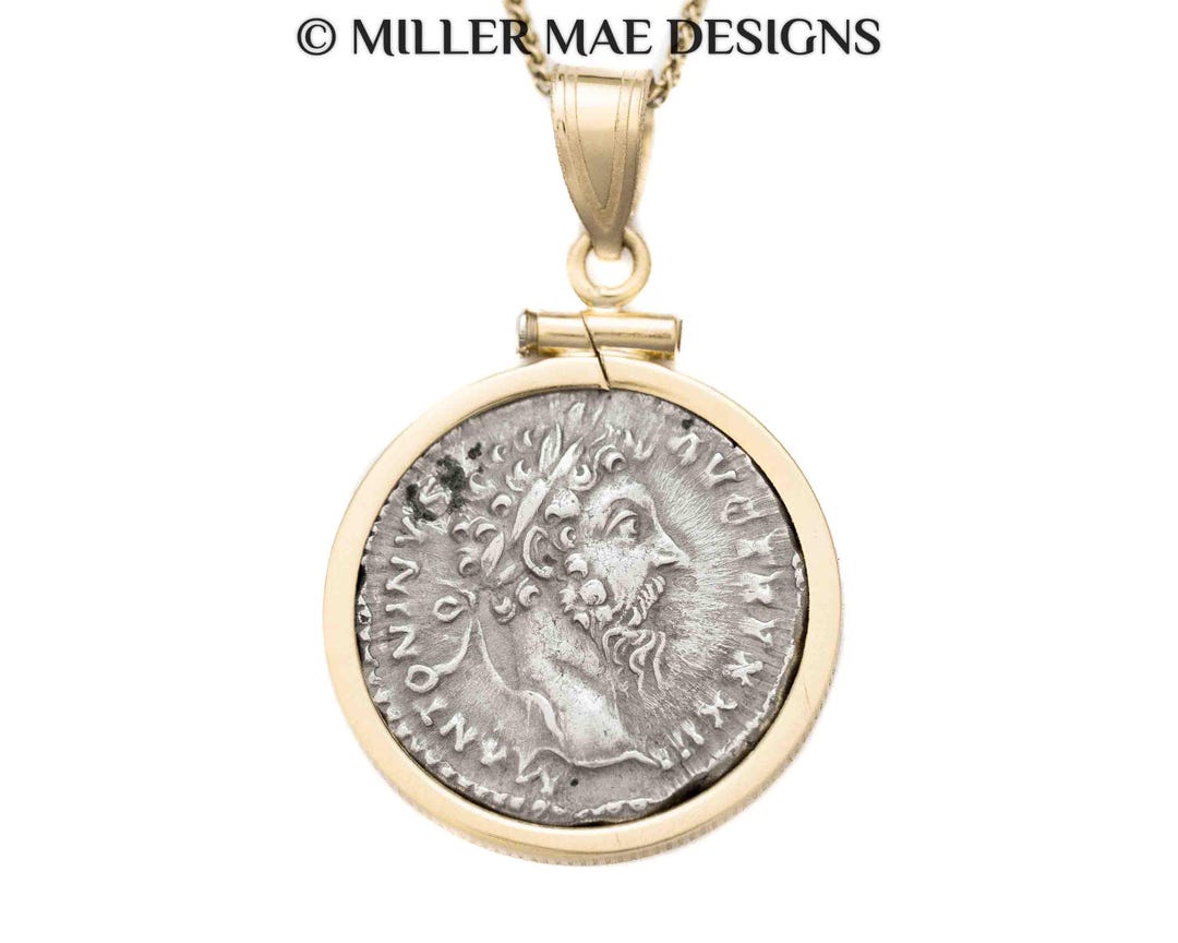 MARCUS AURELIUS (161-180 A.D.) Ancient Roman Coin Pendant Necklace ...
