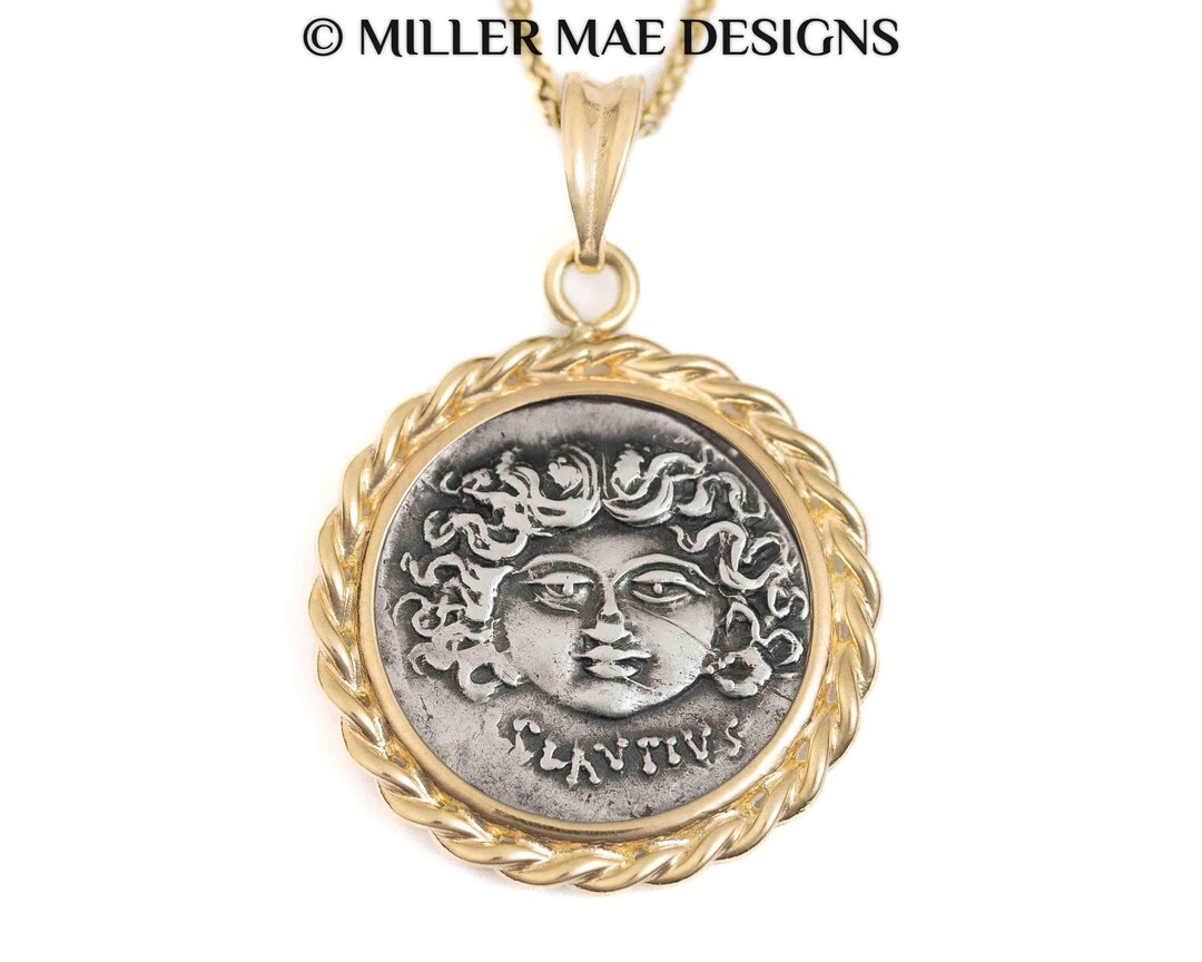 MEDUSA (47 B.C.) Ancient Greek Coin Pendant Necklace | Gorgon Coin ...