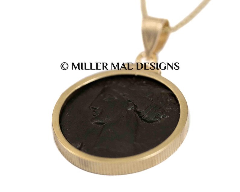 14k Gold Ancient Carthage Tanit Coin Necklace | Real Carthaginian Coin ...