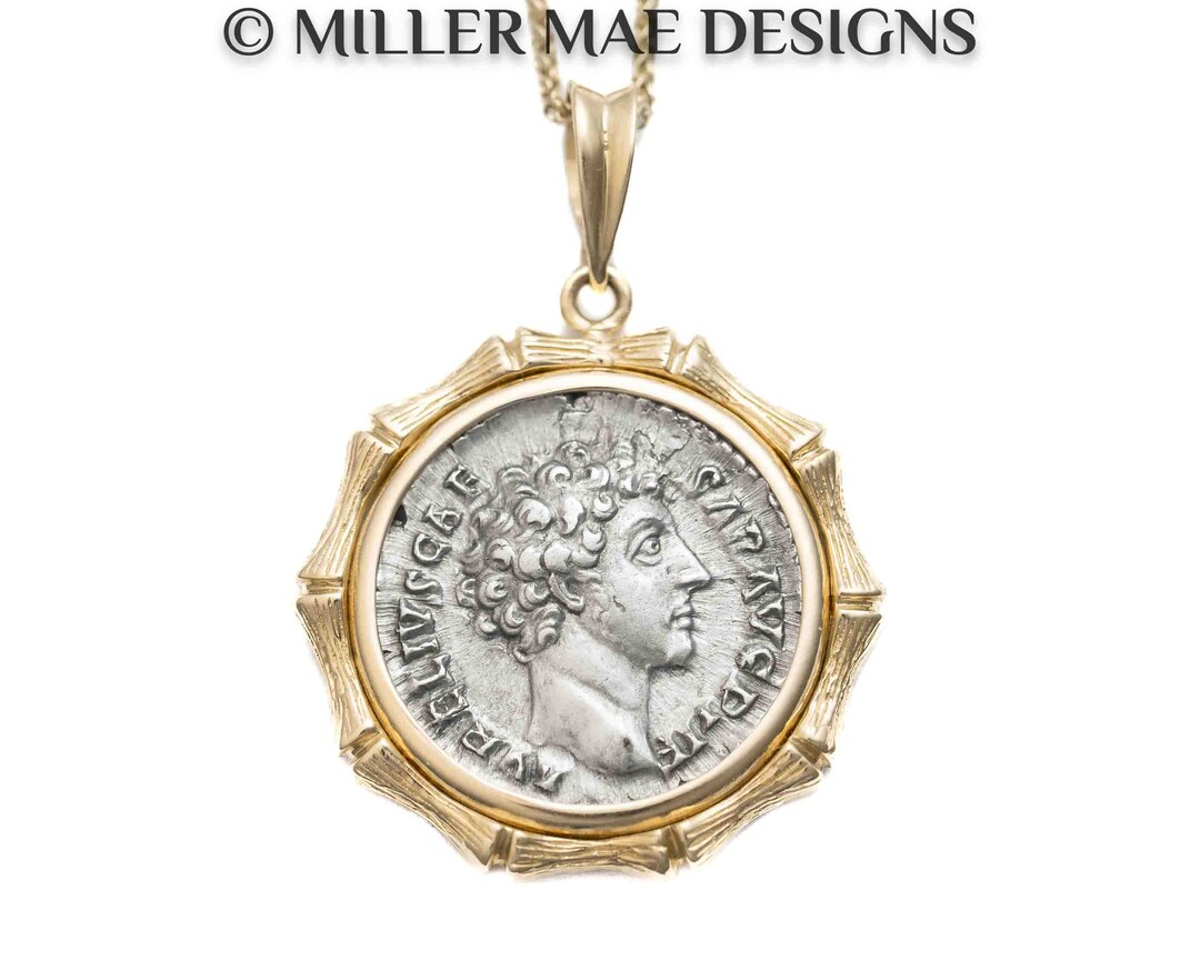 MARCUS AURELIUS (139-161 A.D.) Ancient Roman Coin Pendant Necklace ...