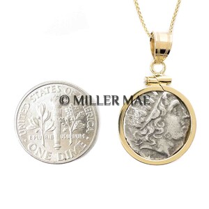 HELIOS 88-84 B.C. Ancient Greek Coin Necklace 14k Gold Real Greek Sun ...