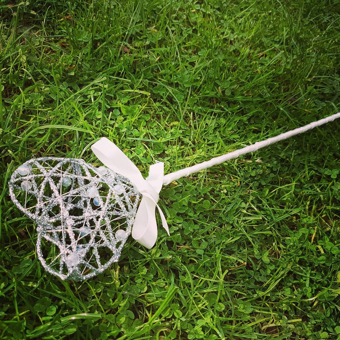 Flower Girl Wand/wedding Wand /birthday Wand/ Heart Wand - Etsy