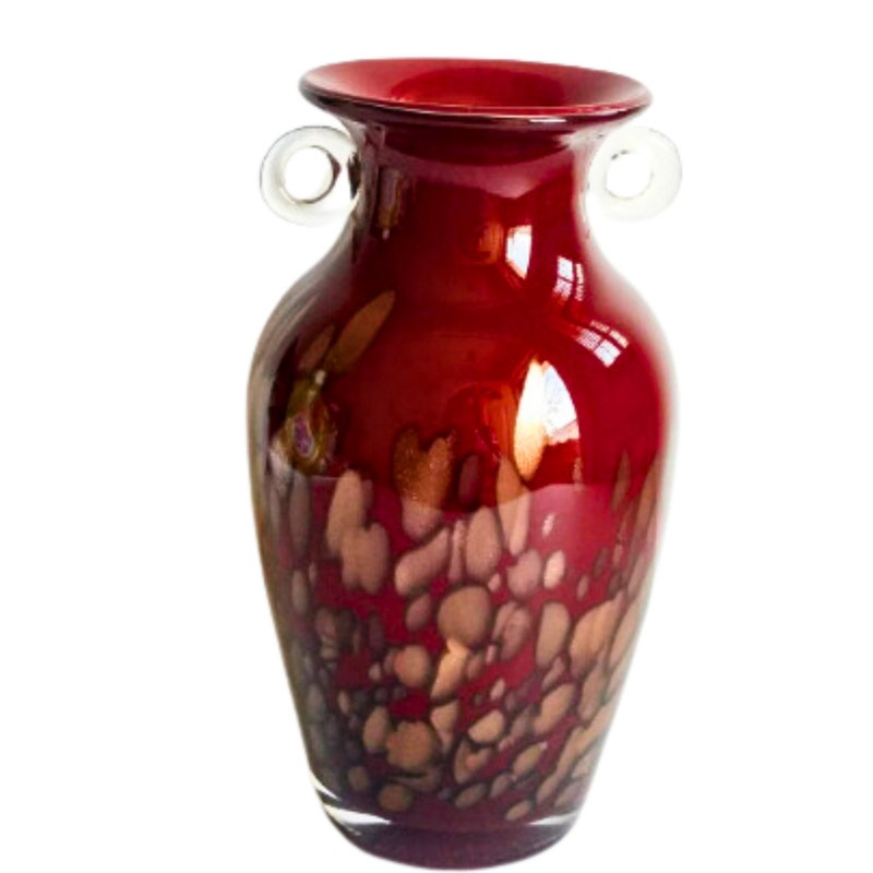 Red Glass Vases - Etsy
