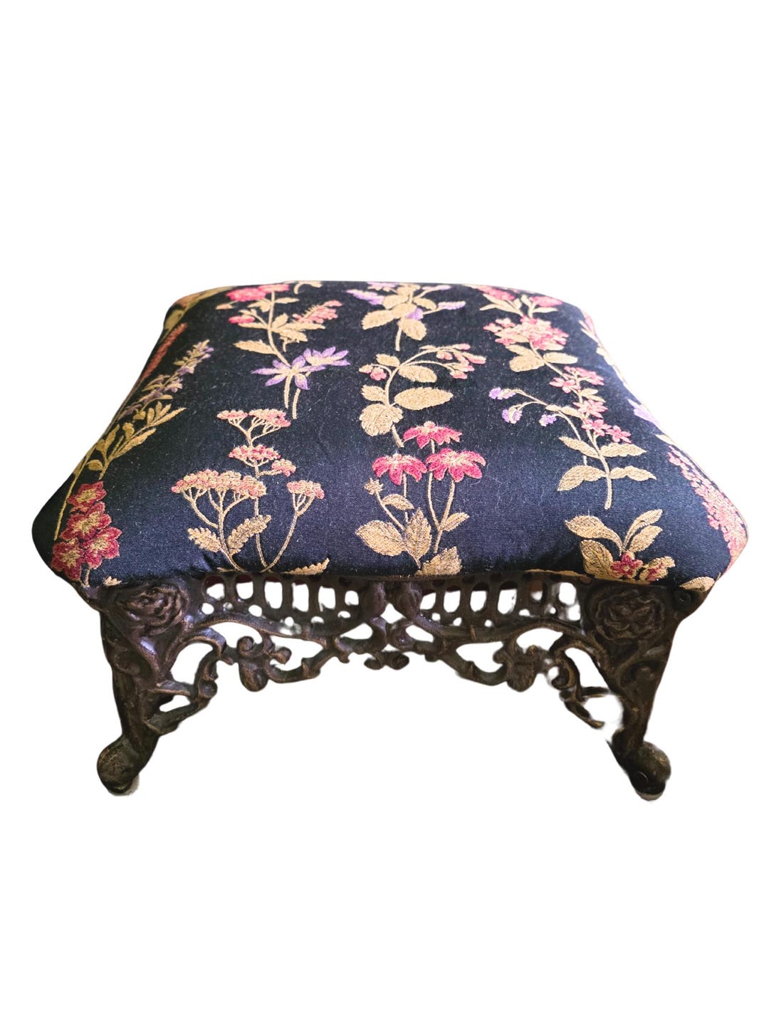 Vintage Victorian Style Iron Queen Anne Foot Rest Ottoman - Etsy