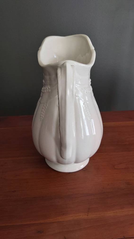 White Ironstone Pitcher Antique Cream White Ironstone Pitcher/ Jug ...