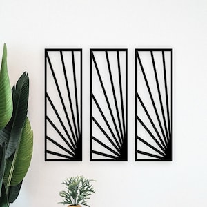 Metal Wall Art Triptych Panels - Steel Triptychon Wall Art - Metal Wall ...