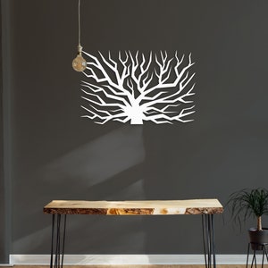 White Metal Wall Art Tree, Metal Decorative Panel, Tree of Life Metal ...