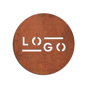 Custom Corten Steel Circle Sign: Rusted Metal Logo or Number - Etsy