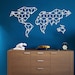 Metal Map of the World, Metal World Map, Metal Map, White Metal World ...