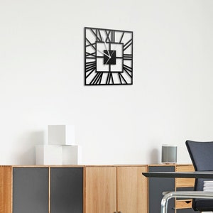 Square Metal Wall Clock: Industrial Loft Decor - Etsy