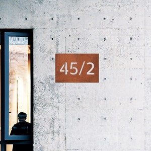 Custom Corten Steel Signs - Rusted Steel Signboard - Corten Address ...