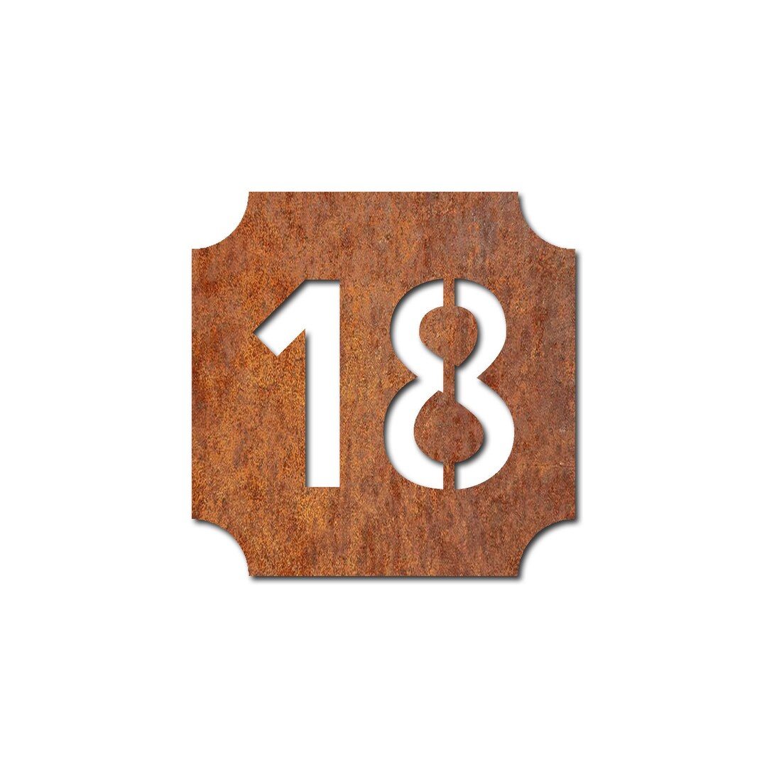Corten Steel House Number Plaque, Personalized Rusty Steel Number - Etsy