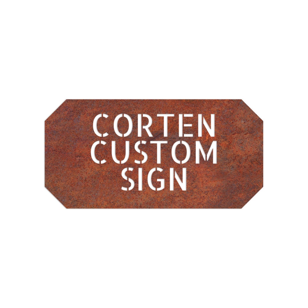 Corten Steel Fully Personalized Sign Plaque Custom Metal - Etsy