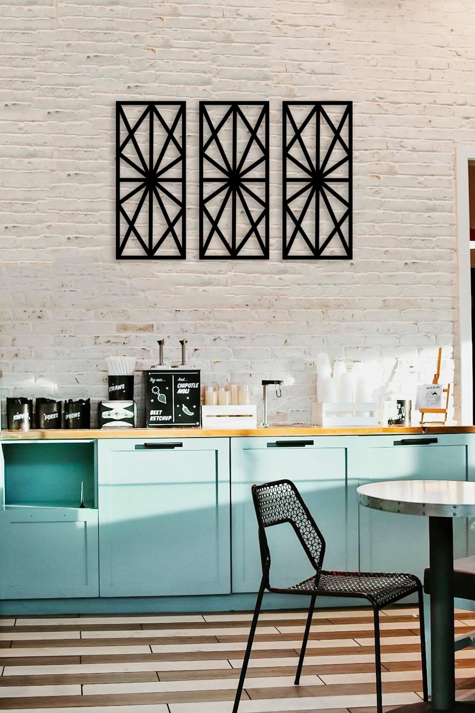 Metal Wall Art Three Piece Panel Triptych Metal Panel Loft - Etsy