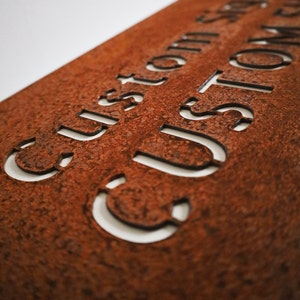 Corten Steel Custom Signs, House Address Street Rusty House Number Wall ...