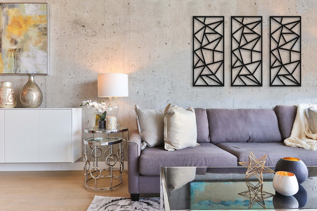 Metal Wall Art Triptych Panel Metal Wall Panels Living Room - Etsy