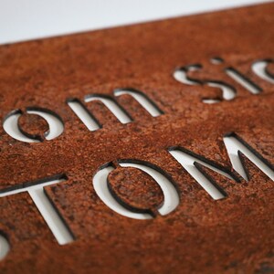 Corten Steel Custom Signs, House Address Street - Rusty House Number ...