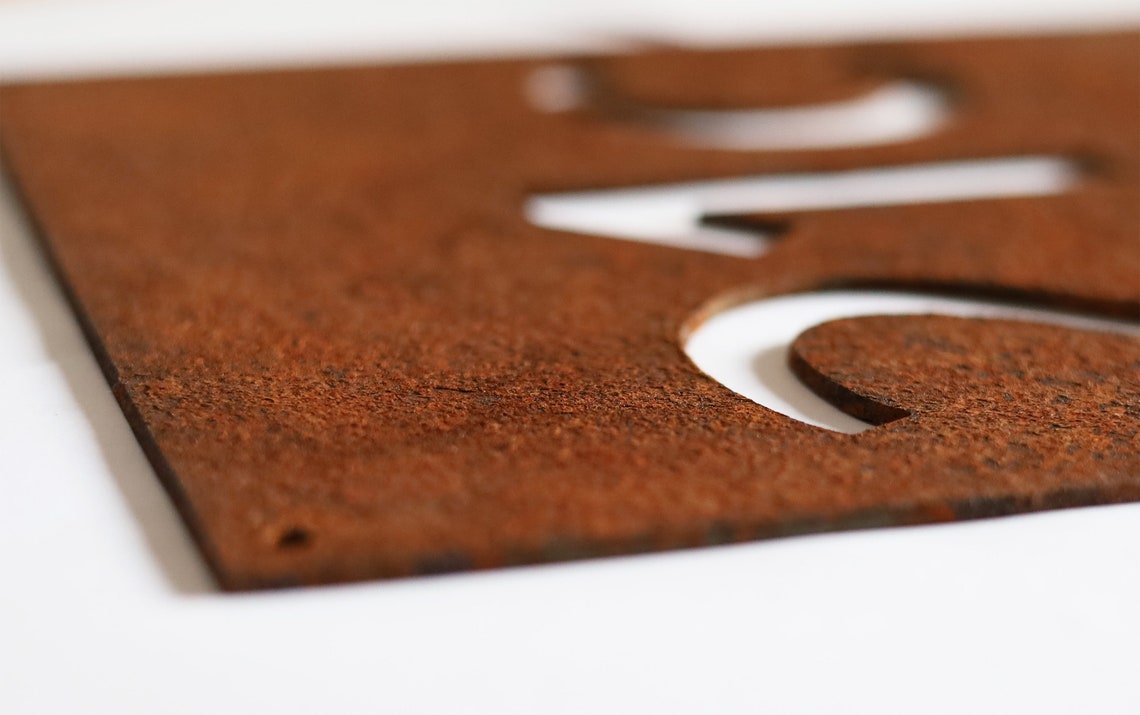 Custom Corten Steel House Number Plaque - Rusty Metal Address Sign - Etsy