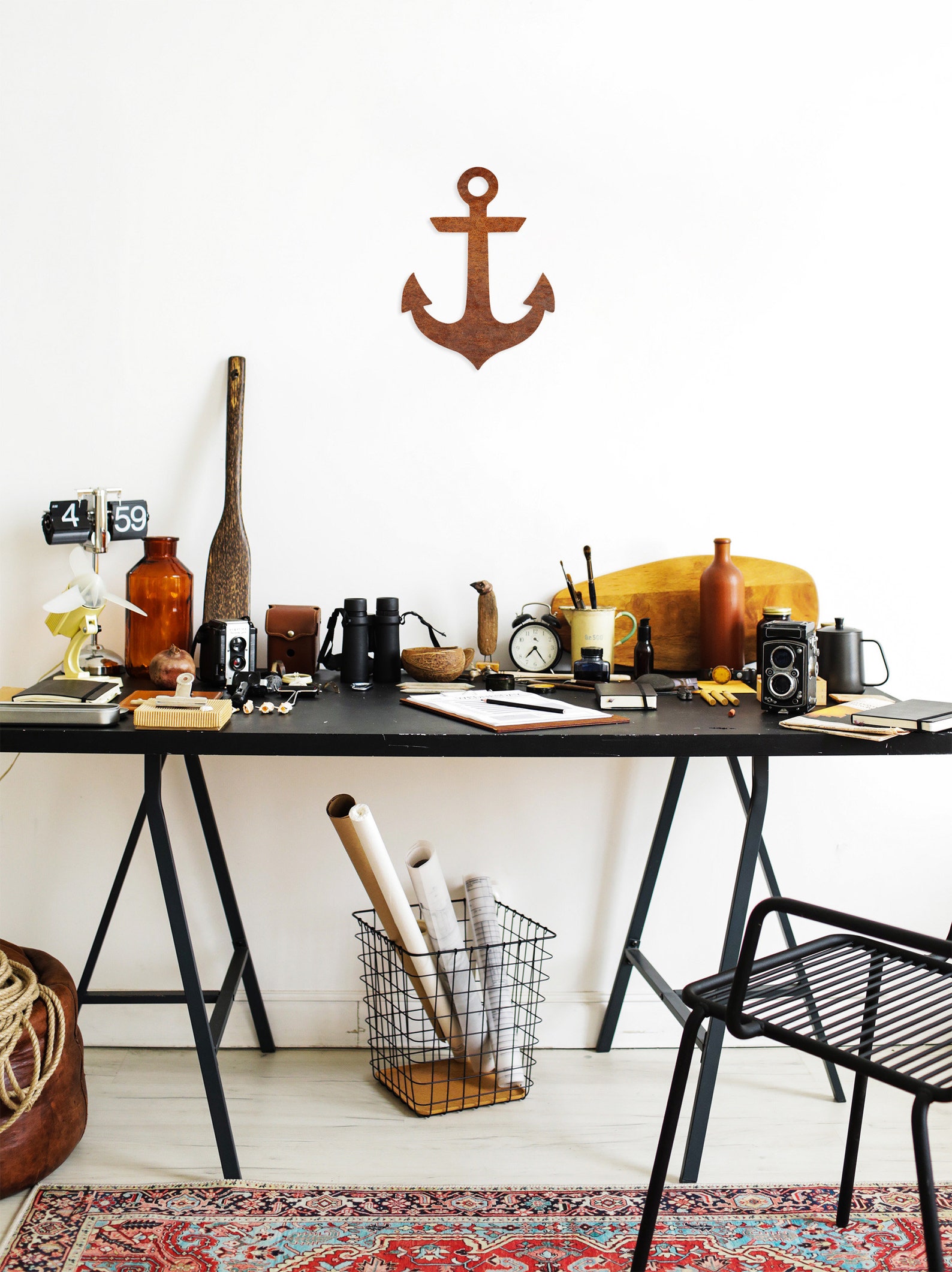 Rusted Corten Steel Anchor Wall Art: Nautical Garden Decor - Etsy