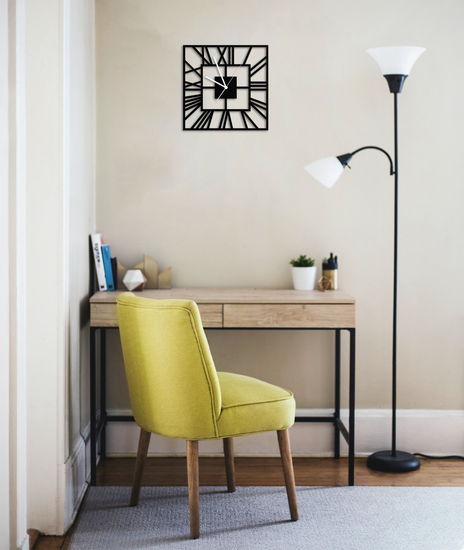 Square Metal Wall Clock: Industrial Loft Decor - Etsy