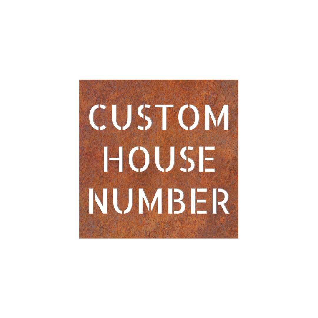 Corten Steel Custom House Number Custom Number Plaque Rusty Number ...