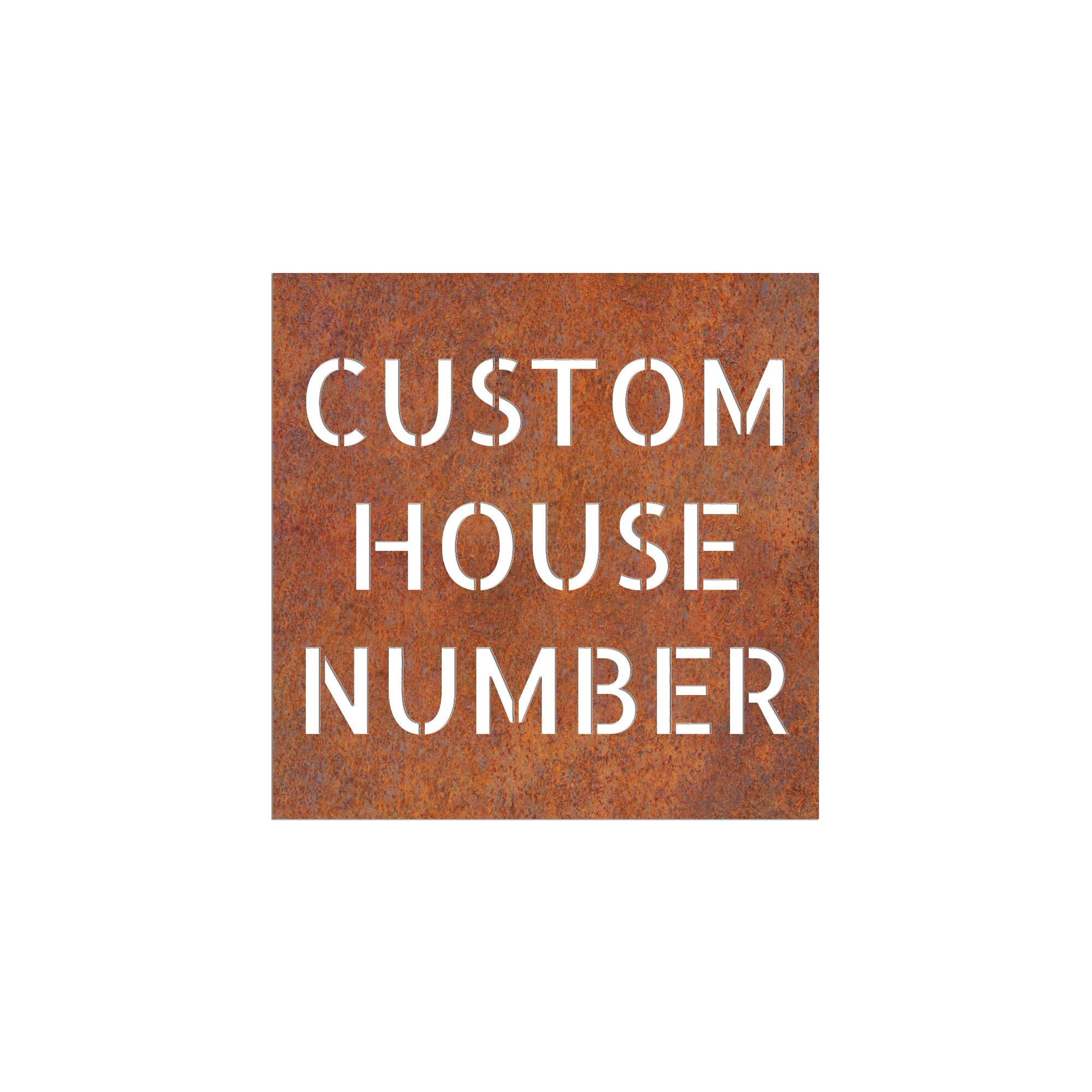 Custom Corten Steel House Number Plaque - Rusty Metal Address Sign - Etsy