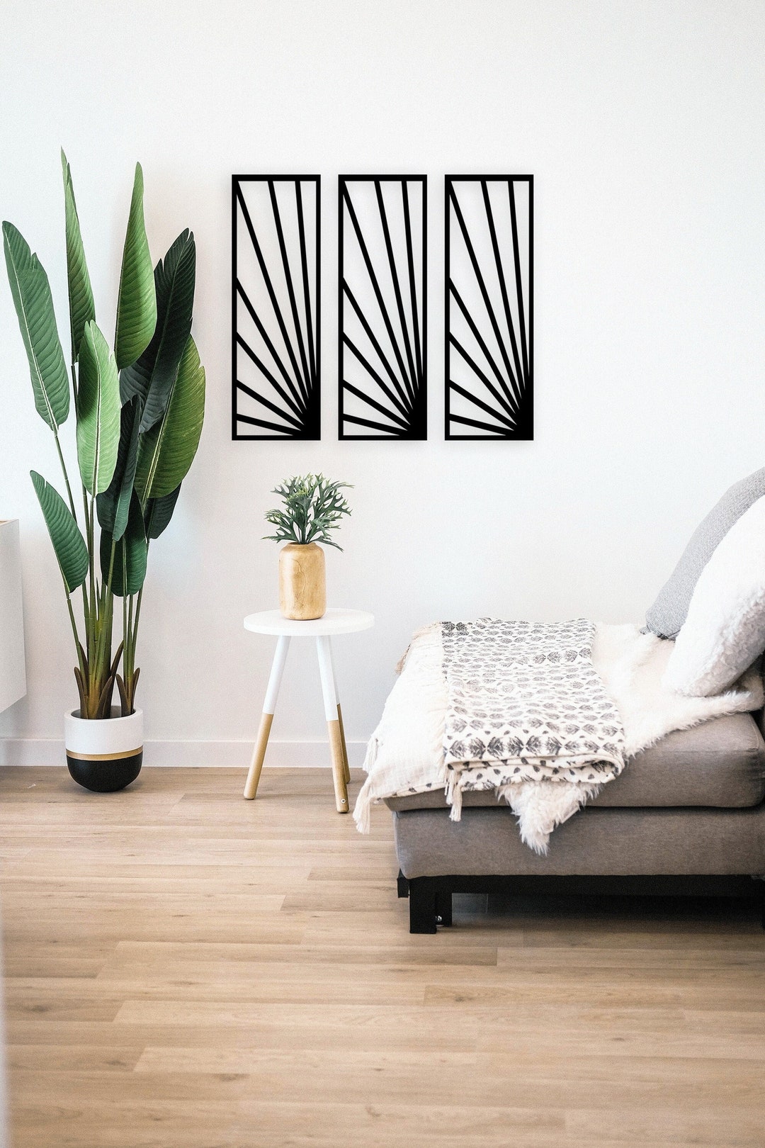 Metal Wall Art Triptych Panels - Steel Triptychon Wall Art - Metal Wall ...