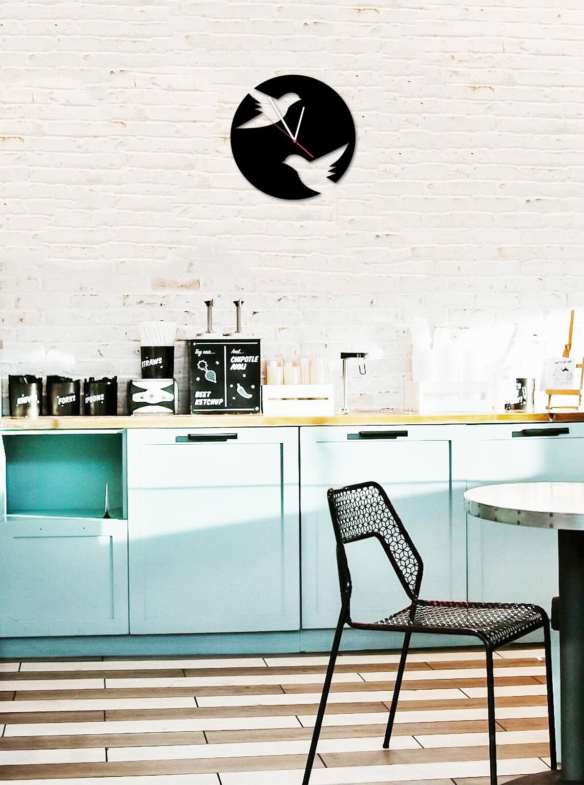 Metal Wall Clock Industrial Clock Unique Metal Clock Birds | Etsy