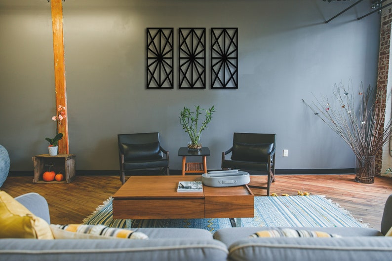 Metal Wall Art Three Piece Panel Triptych Metal Panel Loft - Etsy