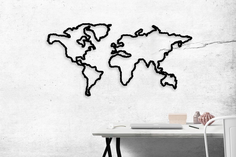 World Metal Map Metal Wall Art Metal Map of the World - Etsy