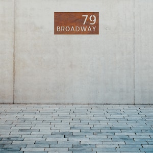Corten Steel Custom Signs, House Address Street - Rusty House Number ...