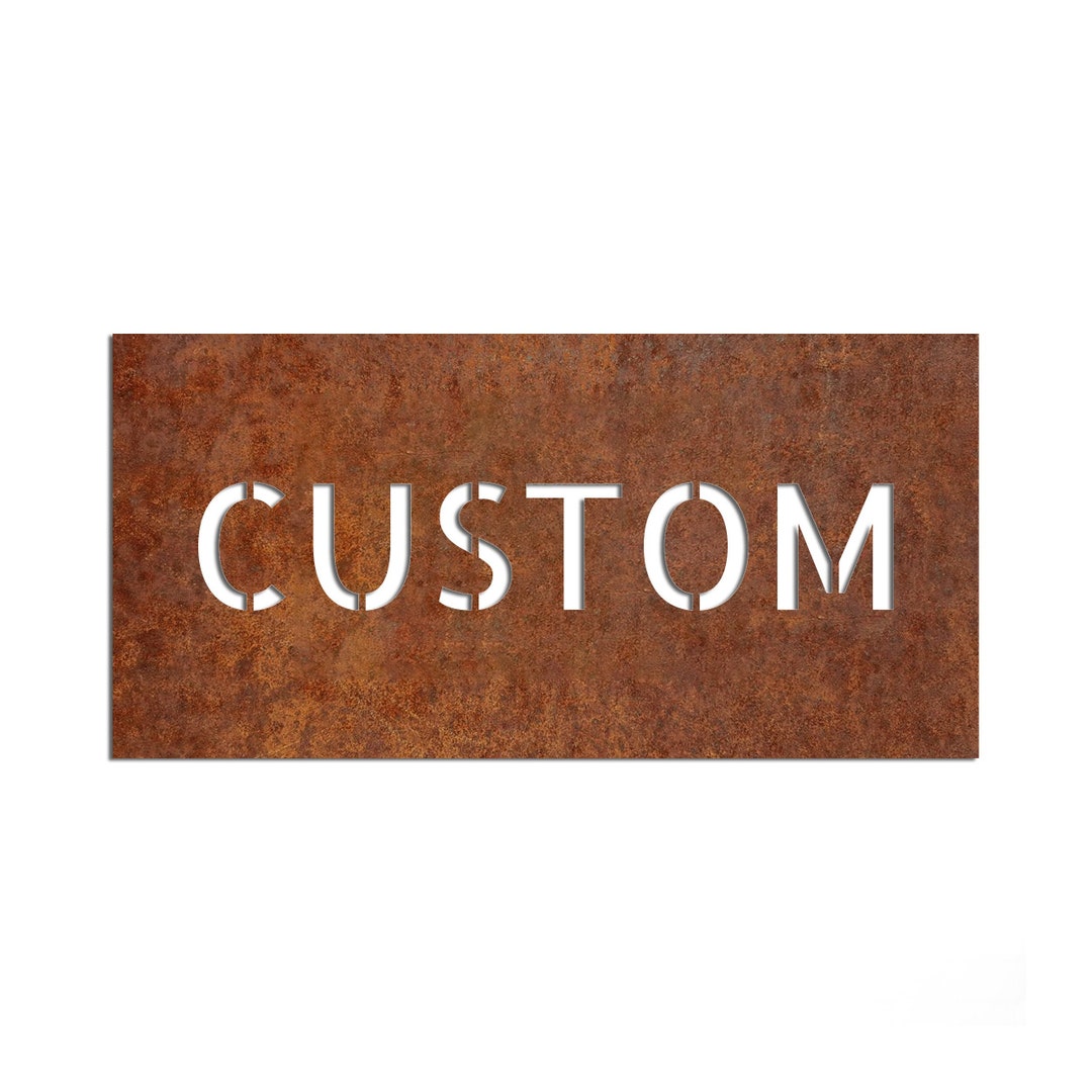 Corten Steel Custom Sign, Your Logo Corten, House Address Plaque ...