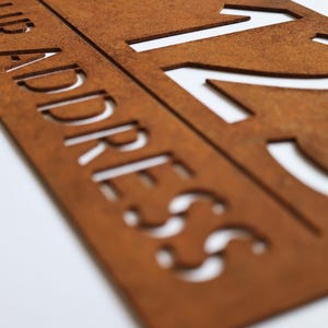 Corten Steel Custom Signs, House Address Street - Rusty House Number ...