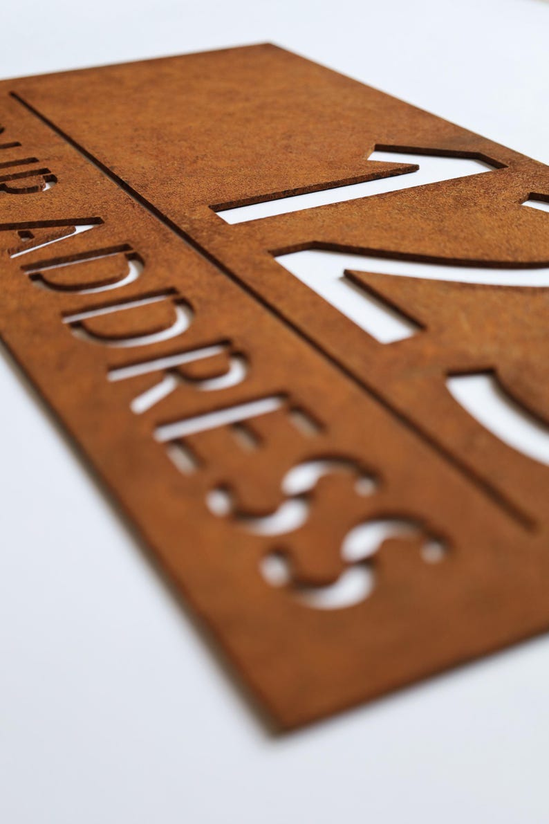 Custom Corten Steel House Number Sign, Rusty Metal Address Plaque - Etsy