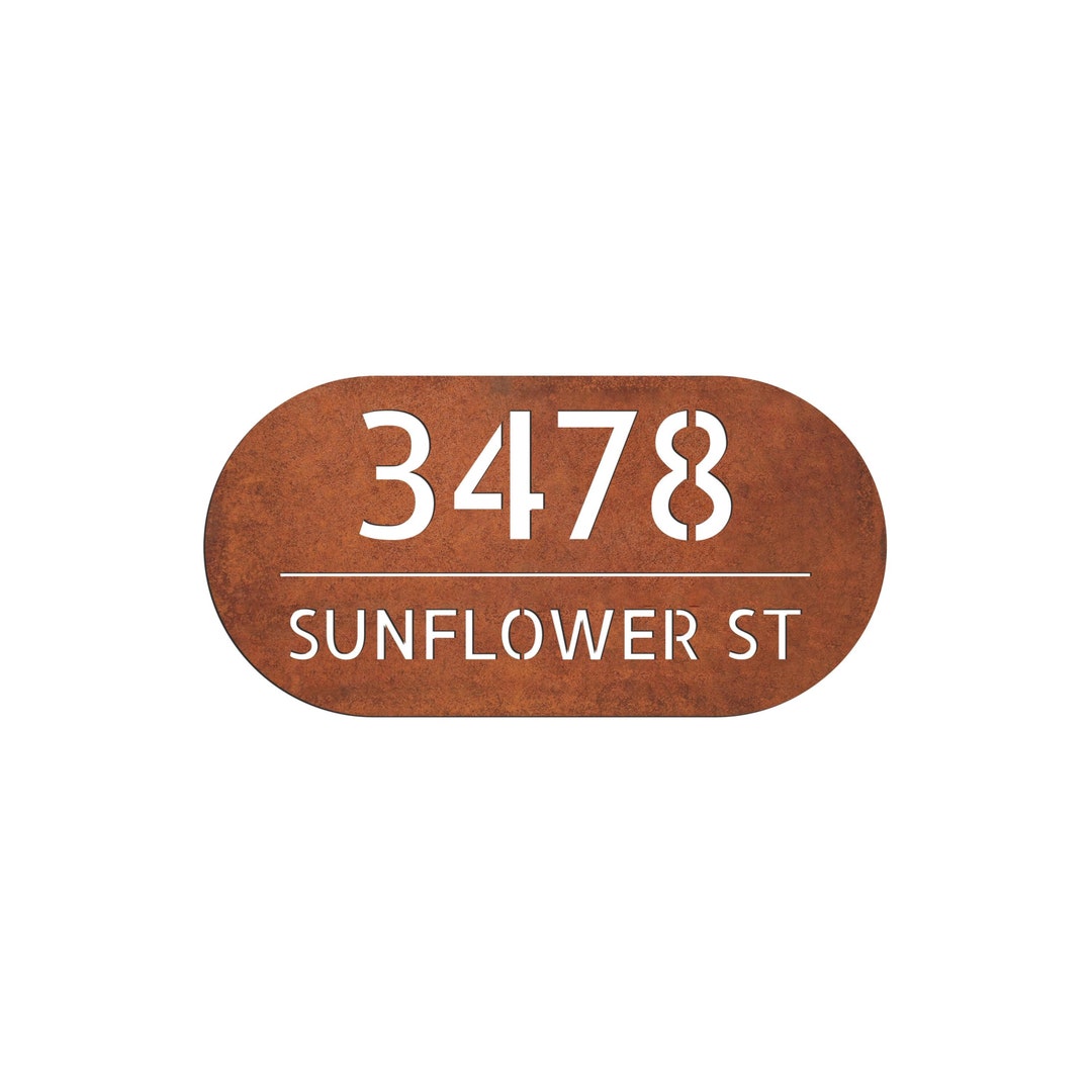 Rusted Steel Address Signboard - Custom Corten Streen Name Signboard ...