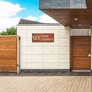 Corten House Rectangular Address Board, Rusted Steel House Number ...