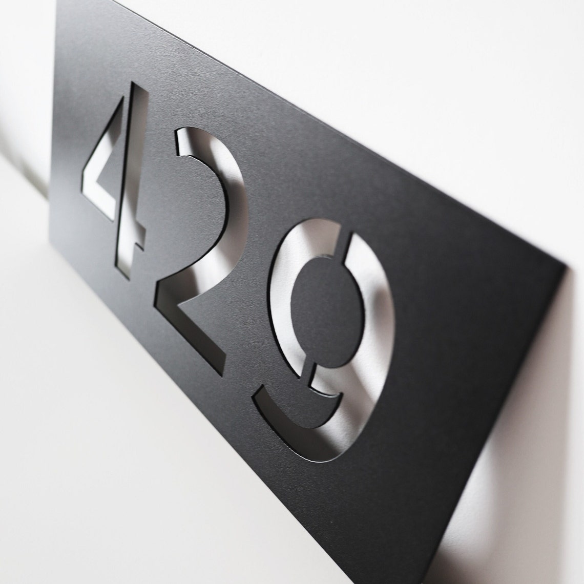 Custom Steel House Number Sign: Black Metal Address Plaque - Etsy