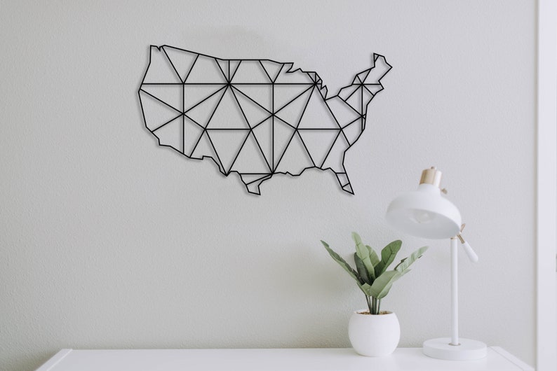 Metal Wall Art USA Map Metal Wall Art Map United States | Etsy