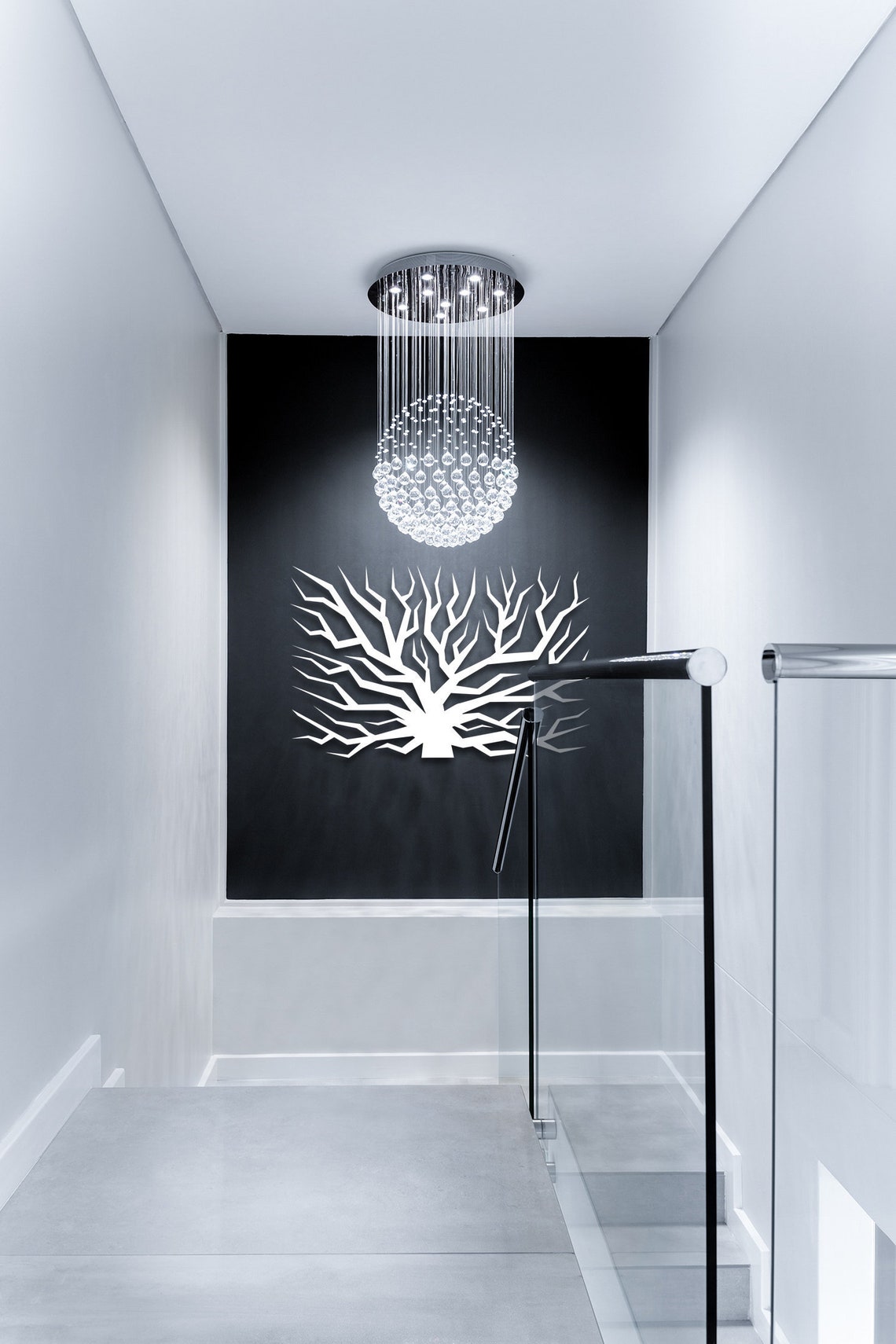 White Metal Wall Art Tree, Metal Decorative Panel, Tree of Life Metal ...