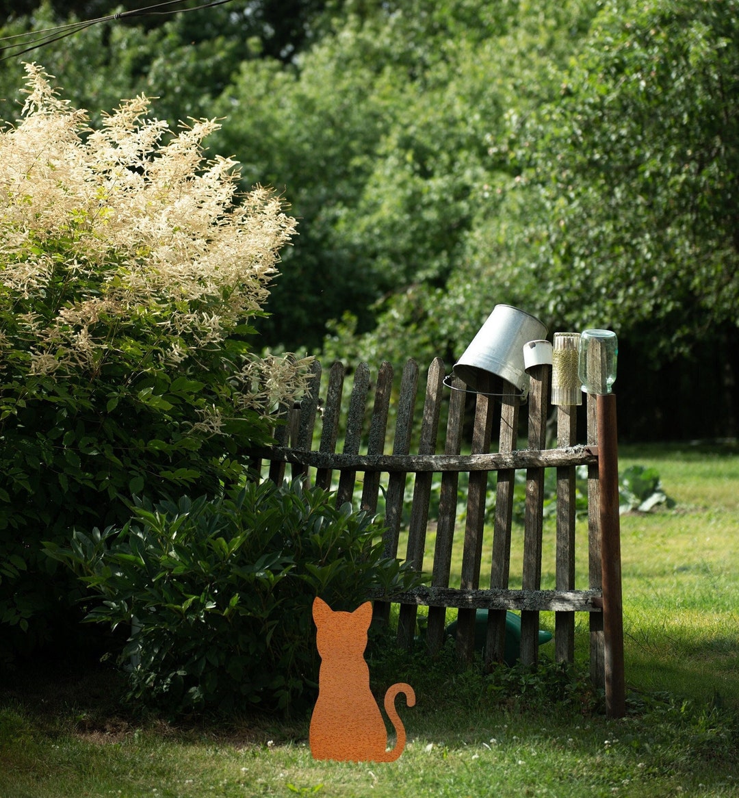 Rusty Sitting Cat Corten Steel, Metal Garden Art, Cat Lawn Decor - Etsy
