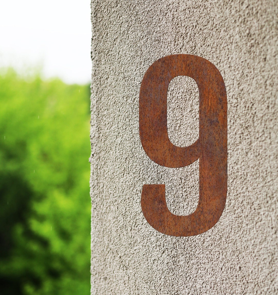 Corten Steel Numbers Letters Rusted Steel Home Numbers - Etsy