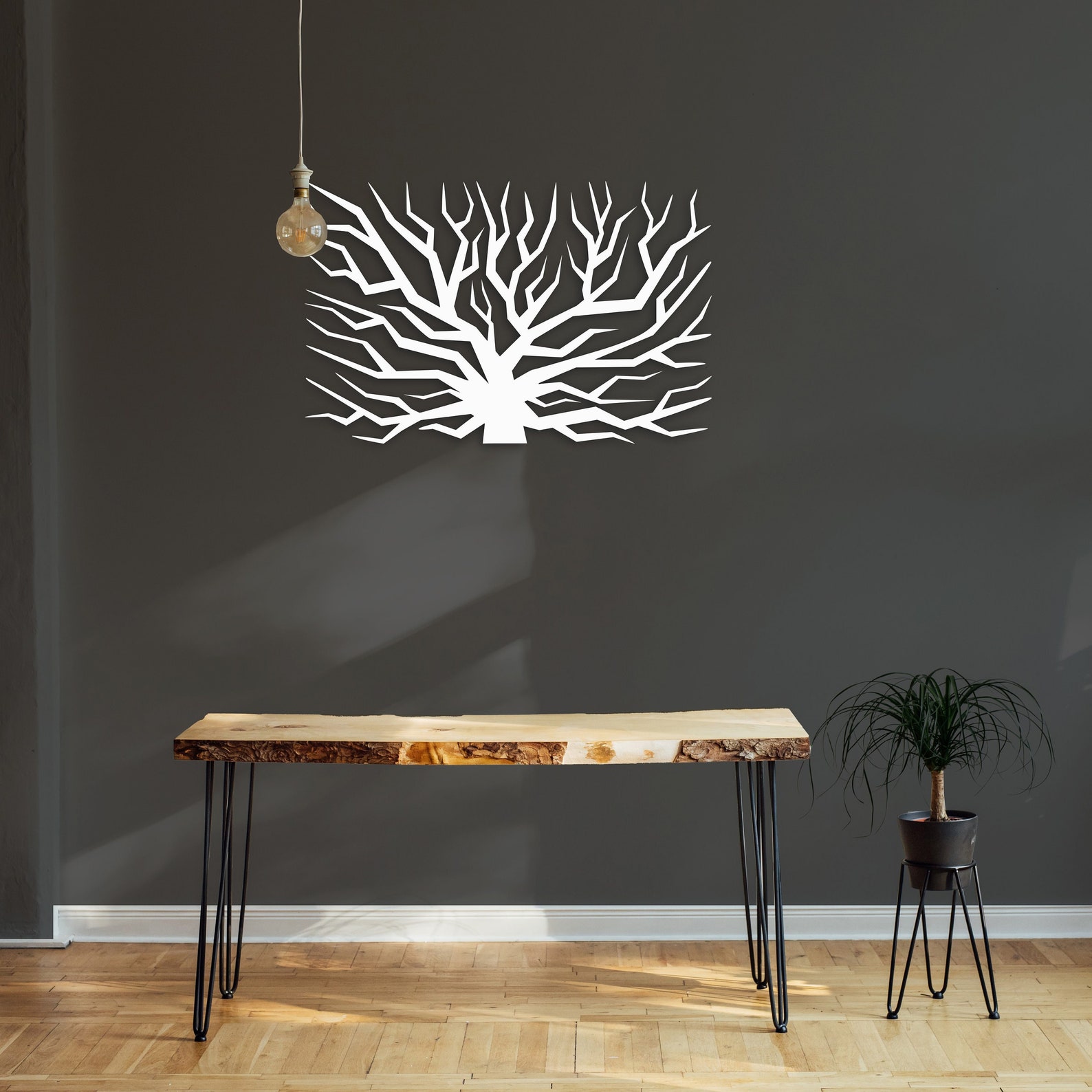 White Metal Wall Art Tree Metal Decorative Panel Tree of - Etsy